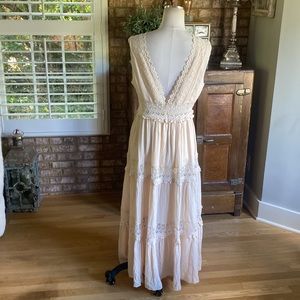 Mable | Dresses | Mable Cream Boho Sleeveless Tiered Dress Large ...